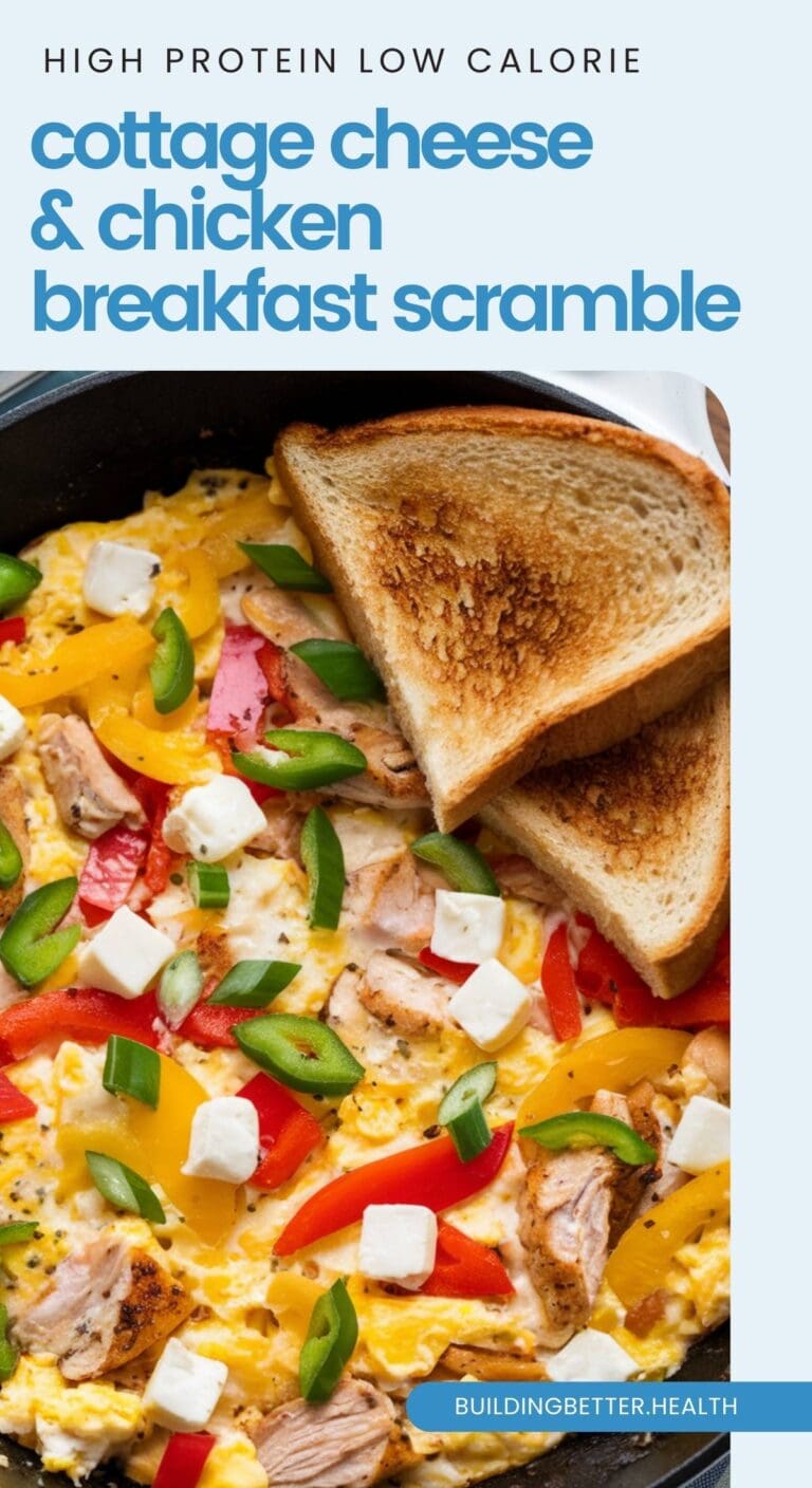 High Protein Chicken and Cottage Cheese Breakfast Scramble - Building ...