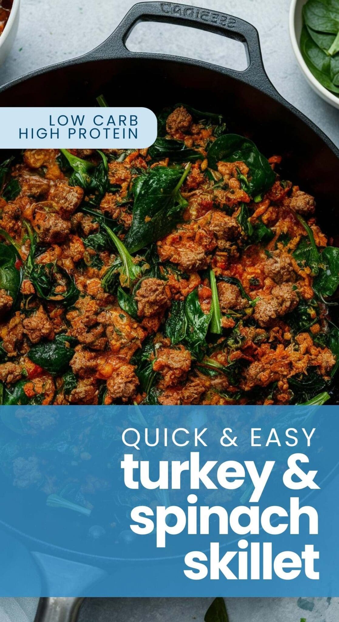 Healthy One-Pan Ground Turkey and Spinach Skillet - Building Better Health