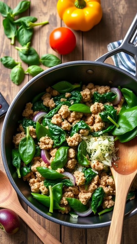 Healthy One-Pan Ground Turkey and Spinach Skillet - Building Better Health