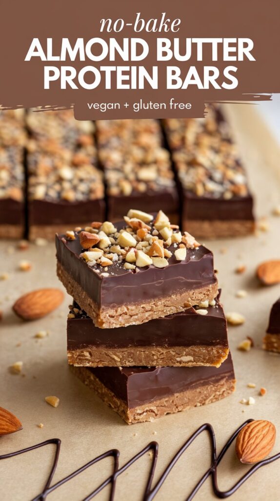No-Bake Vegan Almond Butter Protein Bars