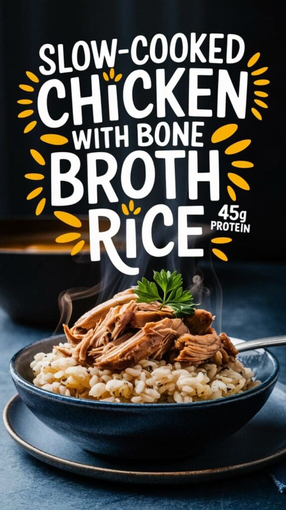 Slow-Cooked Shredded Chicken with Bone Broth Rice | Comfort Meal with ...